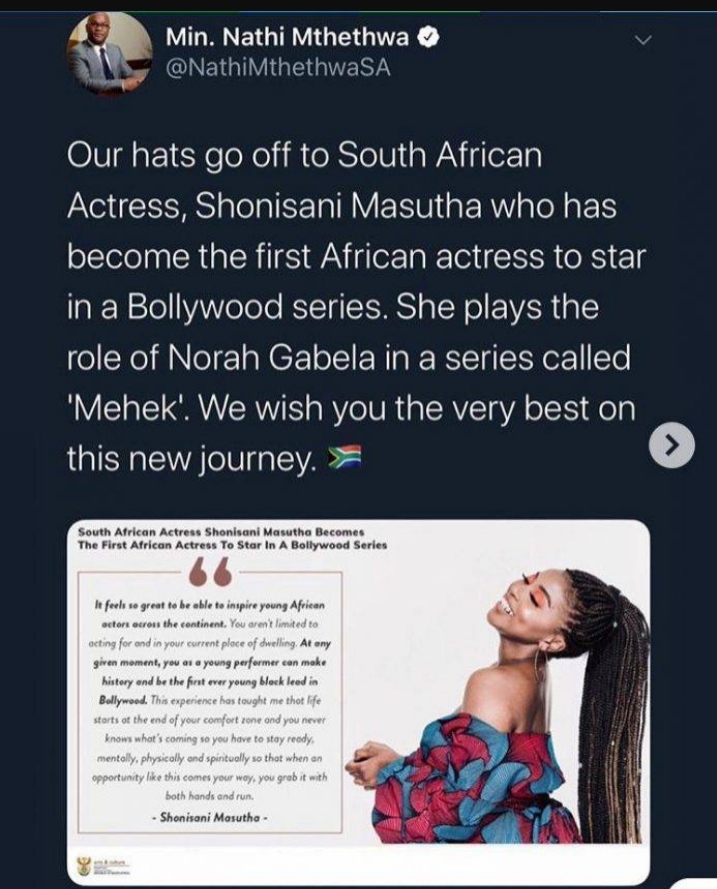 South African Actress Becomes The First-ever Black to Star in a ...