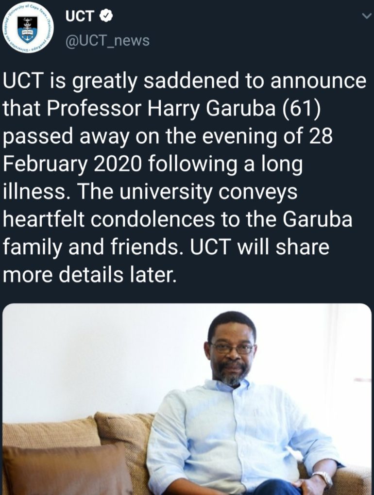 Obituary – Prof. Harry Garuba (1958 – 2020) - The Lagos Review