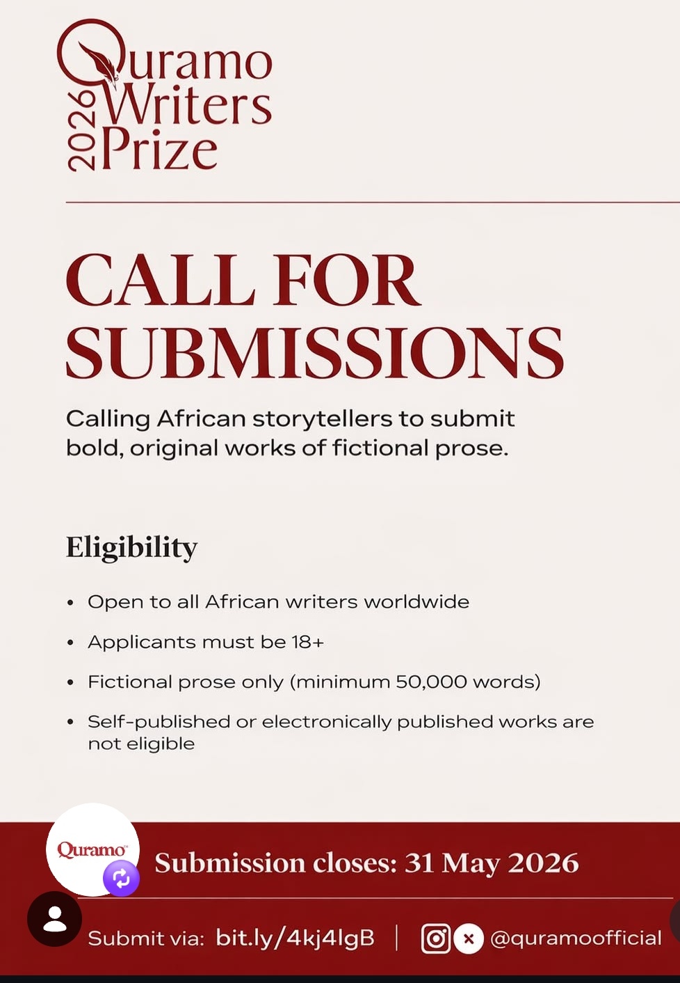 Quramo Writers Prize 2026 opens submissions for African fiction - The ...